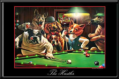 Dogs Playing Pool Lighted Art by Electric Art Gallery – Poster Shoppe